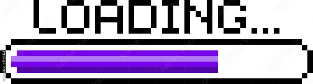 Pixel art 8-bit loading bar concept. Loading or Installing process ...