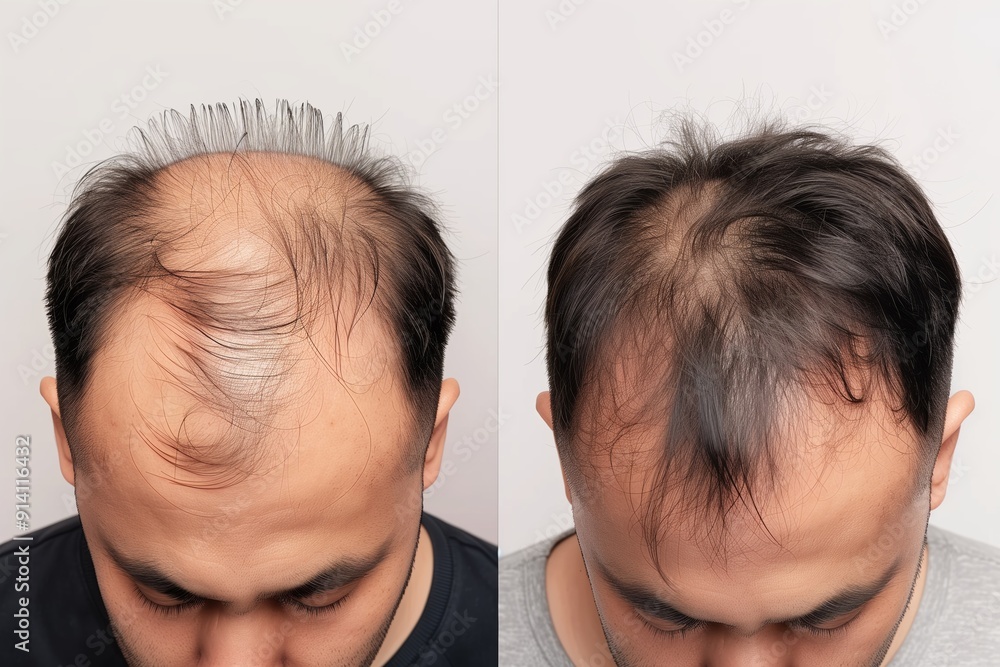 Transformational journey of a man experiencing hair restoration ...