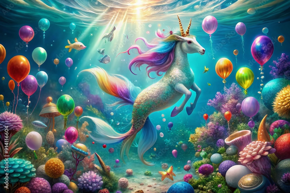 Delightful underwater-inspired setting with iridescent mermaid tail ...
