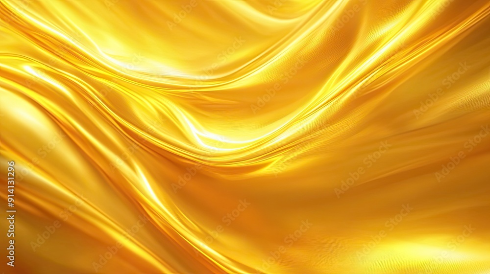 Radiant 3D golden yellow background with glowing hues and smooth ...