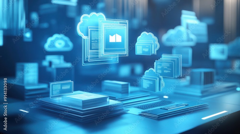 cloud file integration, A dynamic virtual tech holographic display ...