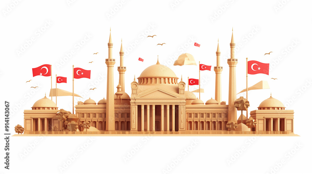 Turkish Landmark Papercraft: A stunning 3D paper model of a iconic ...