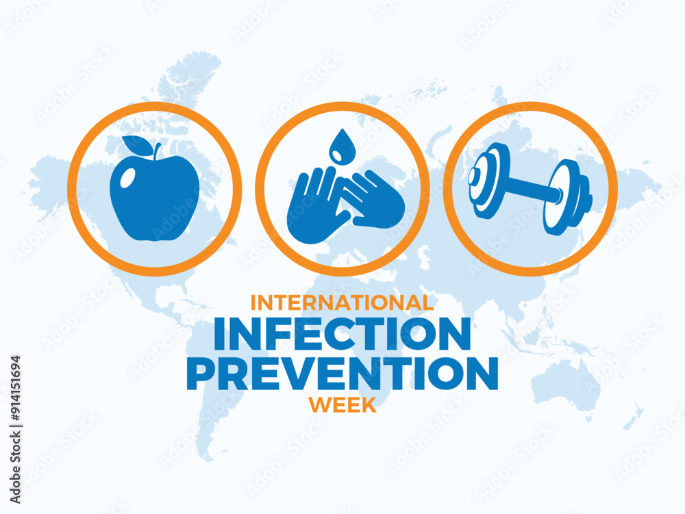 International Infection Prevention Week poster vector illustration ...