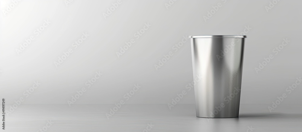 Metal cup packaging box mockup displayed against a white background ...