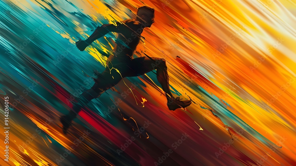Dynamic runner: An abstract illustration of a dynamic runner in mid ...