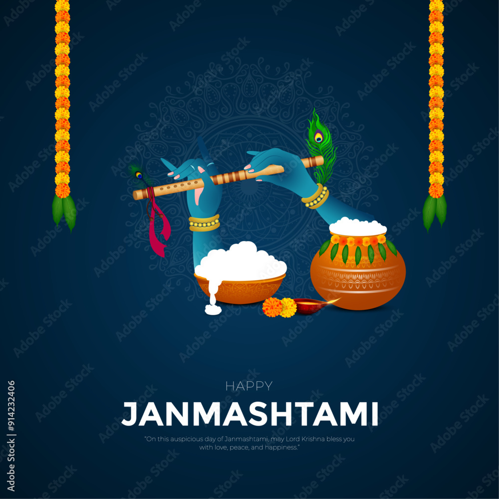 Happy Khrishna Janmashtami and dahi handi Hindu festival of happy shree ...