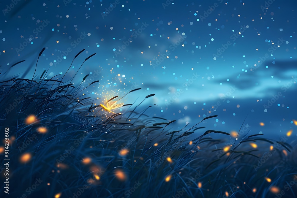 Firefly Fireflies with Particle and Glowing Effect in Nighttime Scenes ...