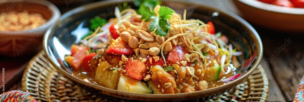 Malaysian Traditional Salad Rojak Asma with Peanut Sauce from Johor Stock Photo | Adobe Stock