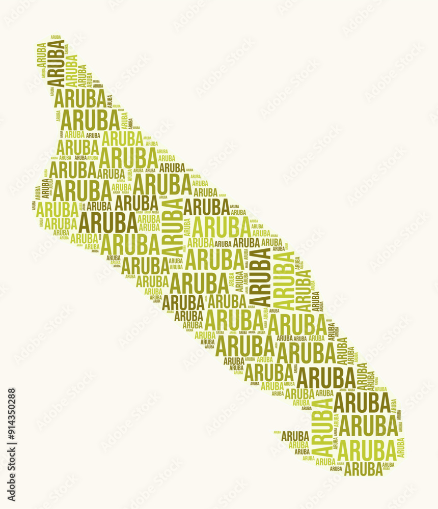 Aruba regions word cloud. Country logo design. Regions typography style ...