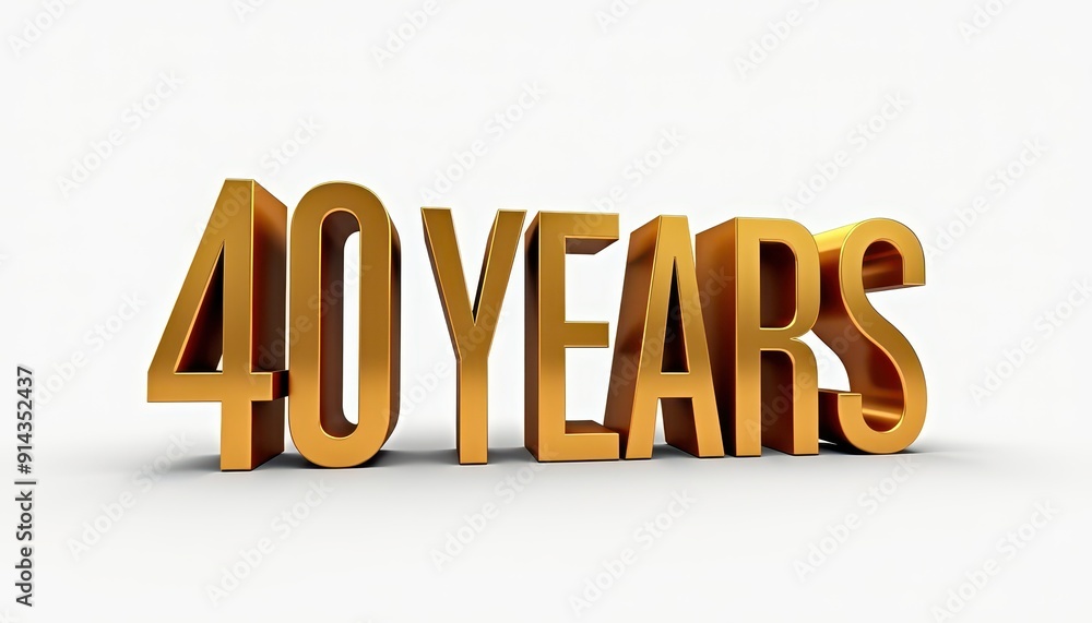 40 forty years anniversary 3D text typography illustration. Celebration ...