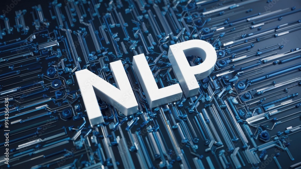 NLP Natural Language Processing Text and Lettering in 3D Render Digital ...