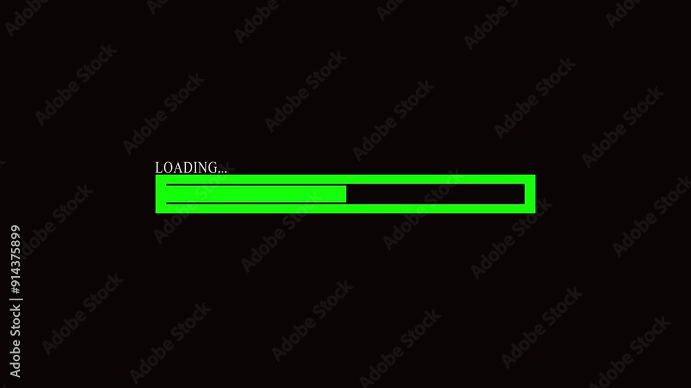Green screen Loading bar downloading bar loading screen pixelated progress animation Loading ...