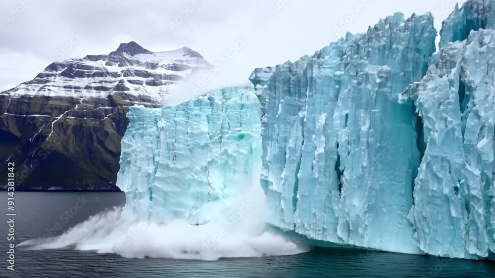 Chunks of ice breaking from the glacier edge signal the effects of ...