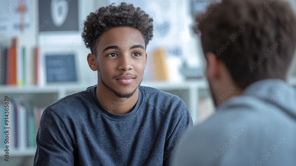 teen mental health, in a school counseling office, a caring mental ...