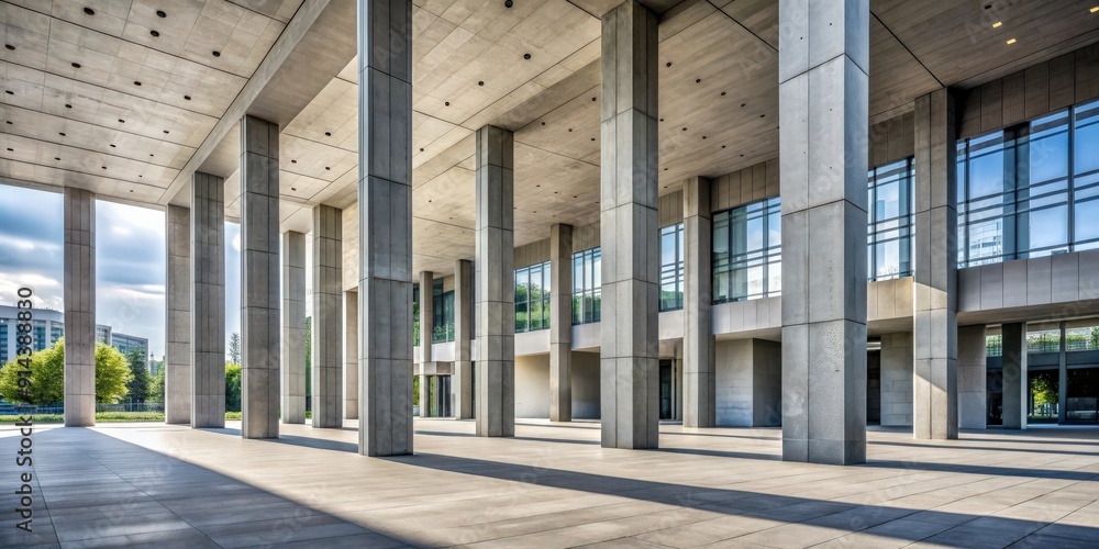 Modern building with concrete bias columns creating a unique ...