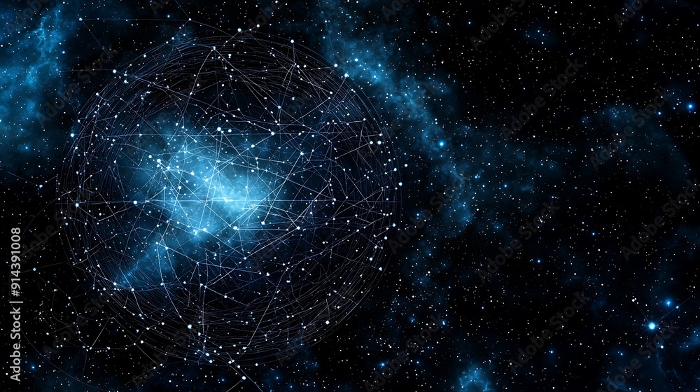 Astrology-themed celestial background with bright stars and ancient ...