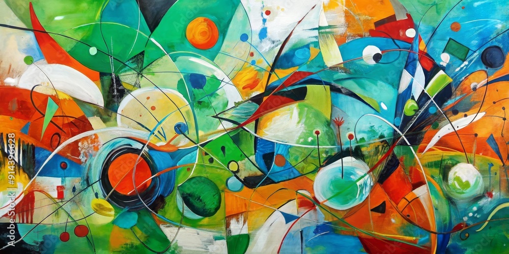 Abstract Expressionism A Tapestry of Colors and Forms, oil on canvas ...