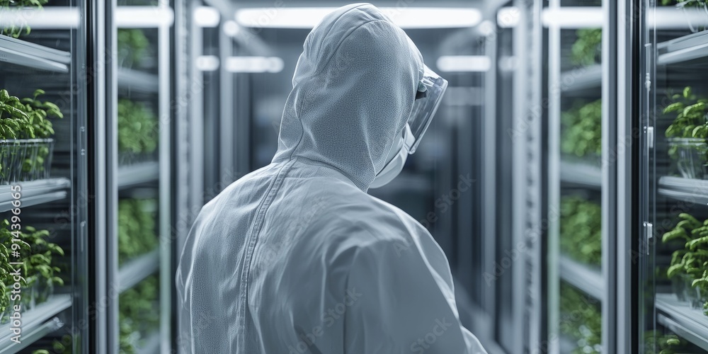 Stylized rendering of a high-tech research facility designed for ...