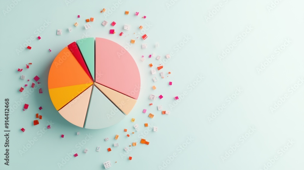 A vibrant pie chart illustrating the breakdown of a company customer ...