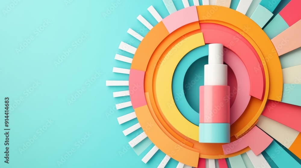 A vibrant radial bar chart depicting the market share of different ...