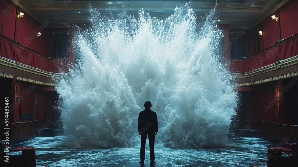 Giant Waterfall A Unique Stage Effect Stock Illustration | Adobe Stock