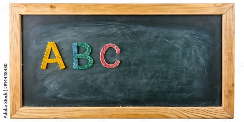 Chalkboard with ABC letters written on it with chalk , education ...