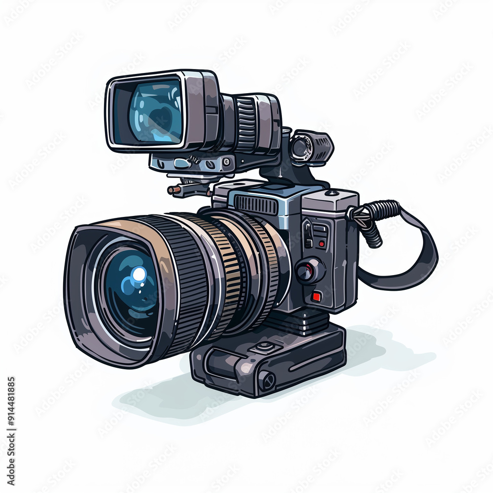 Simple Video Camera Vector Illustration: Emblematic Camcorder Logo on ...
