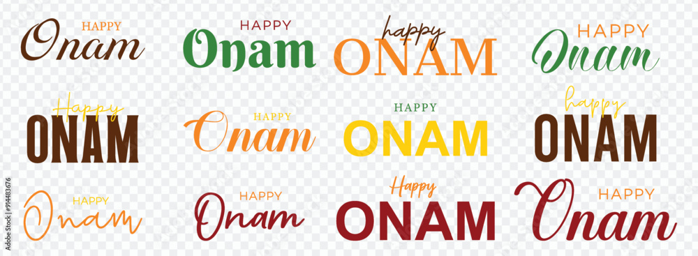 Onam, Festival Typography Designs, Happy Onam, holiday for. Onam Banner ...
