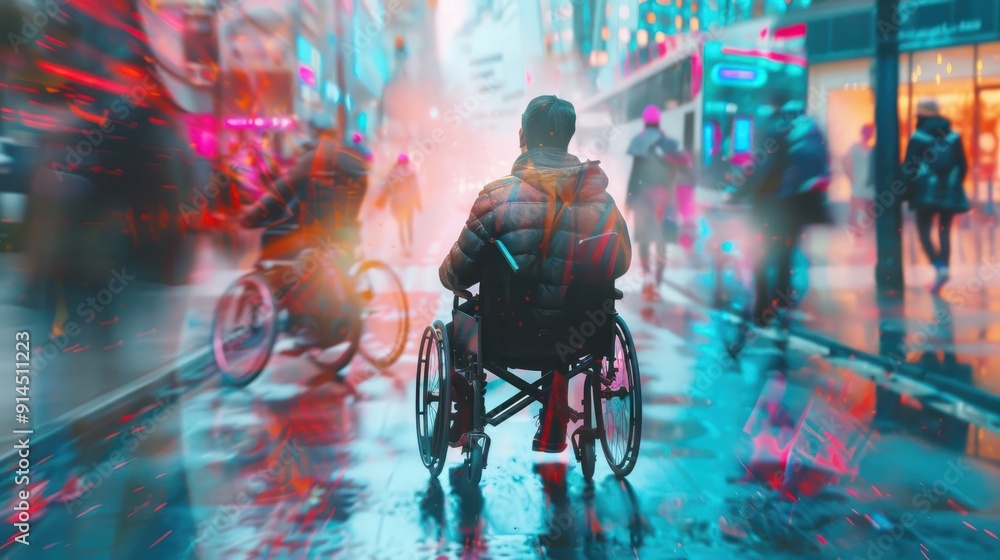 A photograph capturing the determination of disability rights activists ...