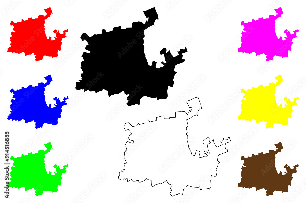 Tshwane city (Republic of South Africa) map vector illustration ...
