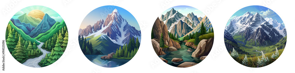 Valleys clipart collection, symbol, logos, icons isolated on ...