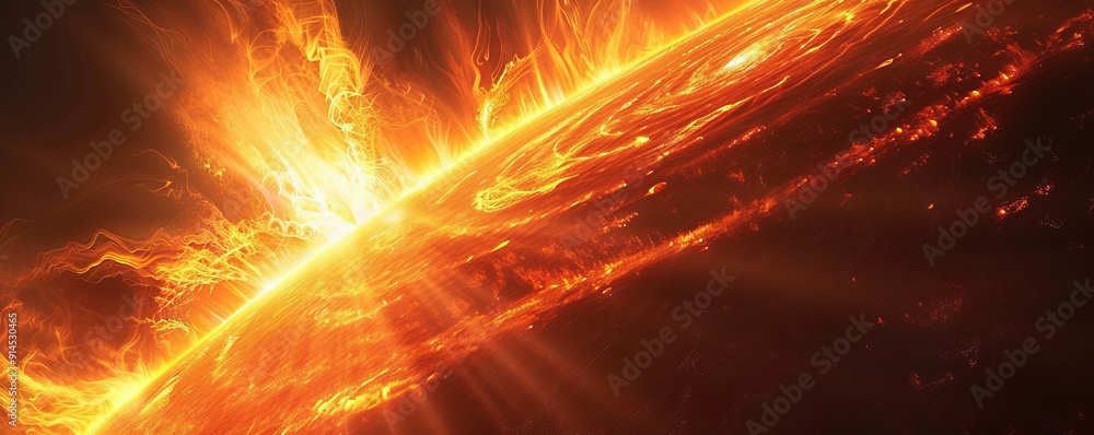 Solar prominence erupting from the sun's surface, 4K hyperrealistic ...