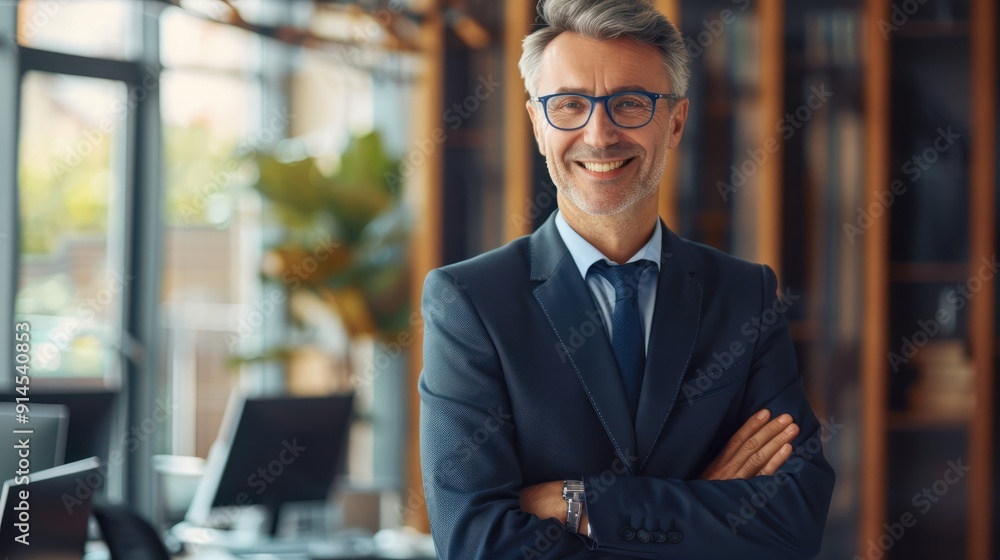 Confident Mature Business Leader: Smiling Middle-Aged Executive bank ...