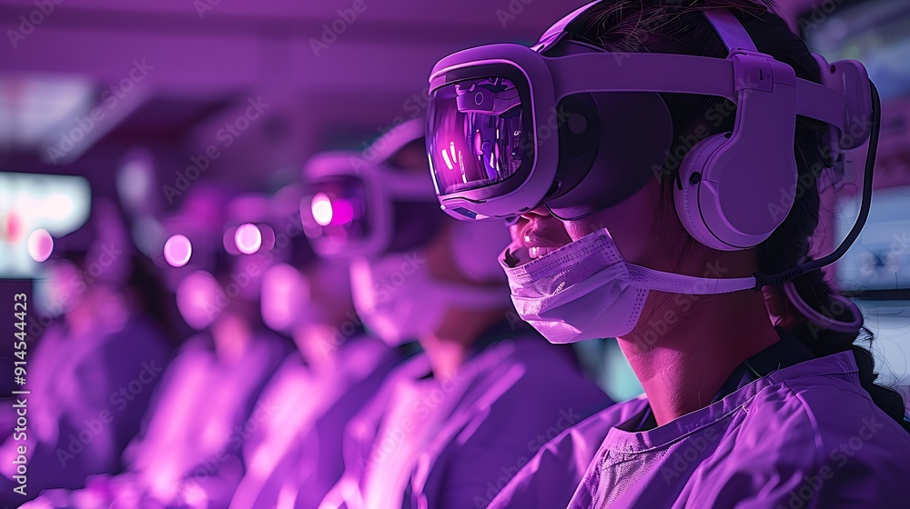 Virtual reality VR simulation of surgical procedure being performed ...