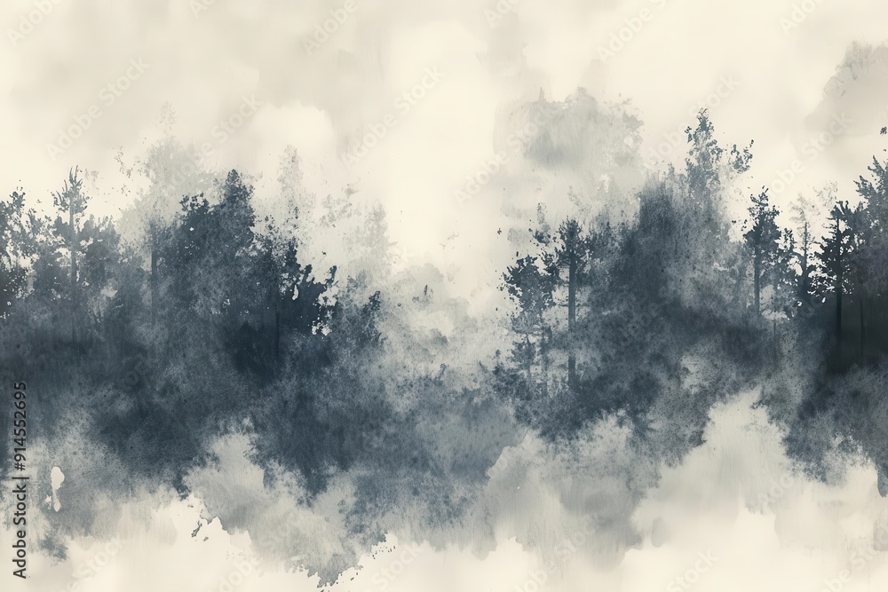 ethereal abstract watercolor wash in shades of charcoal and dove gray ...