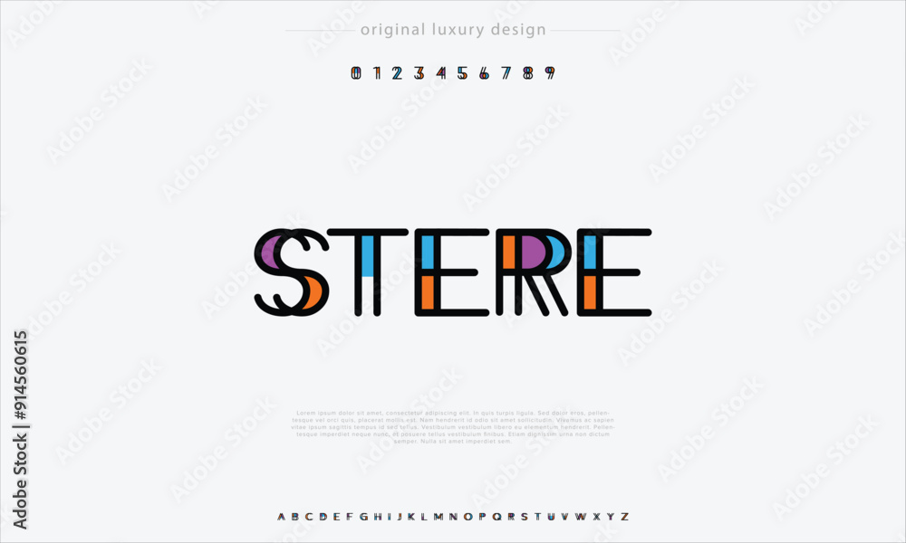 Stere abstract logo design font alphabet minimal modern urban fonts for ...