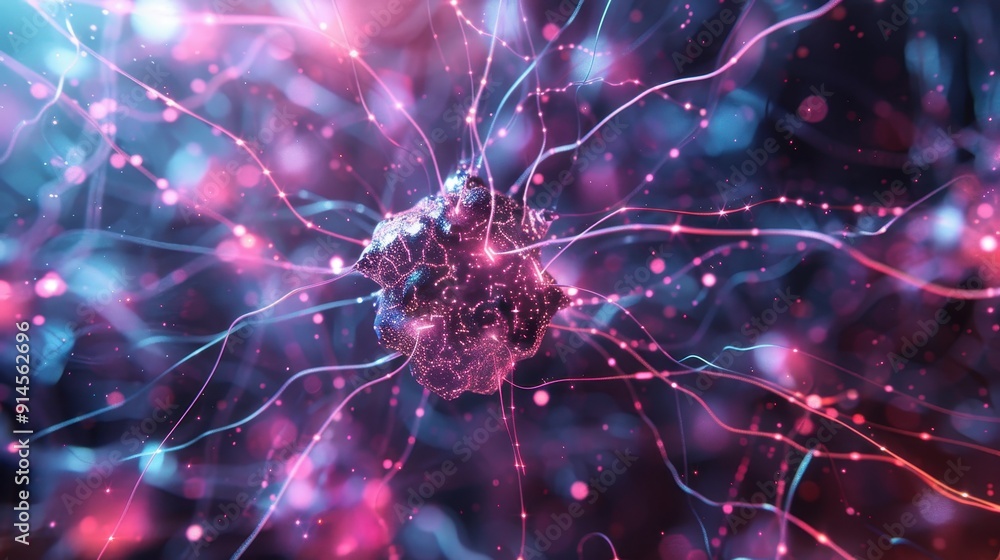 Digital representation of a neuron with a complex network of dendrites ...