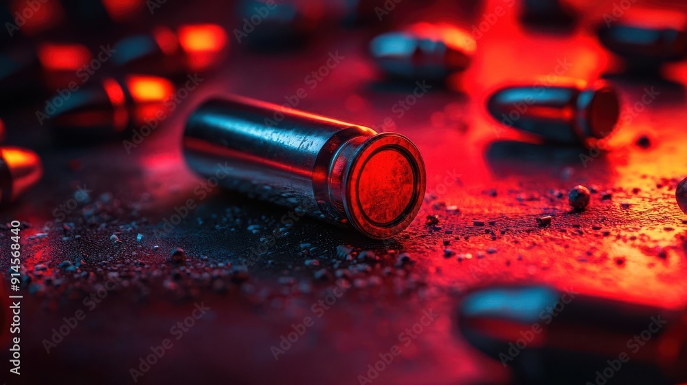 Ballistics analysis with firearm evidence and bullet trajectory Stock ...