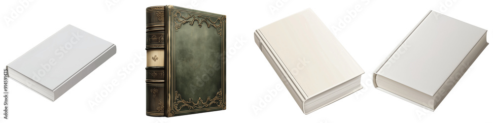 set of A Scalable graphics of an artistic and detailed book cover ...