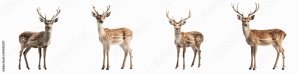 set of A serene deer standing gracefully, Serene Deer, Elegant Deer ...