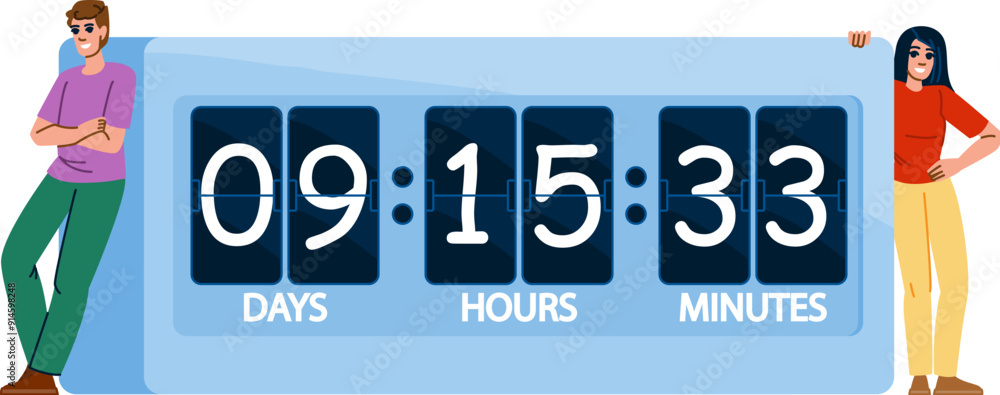 time digital timer countdown vector. number watch, counter count, day ...