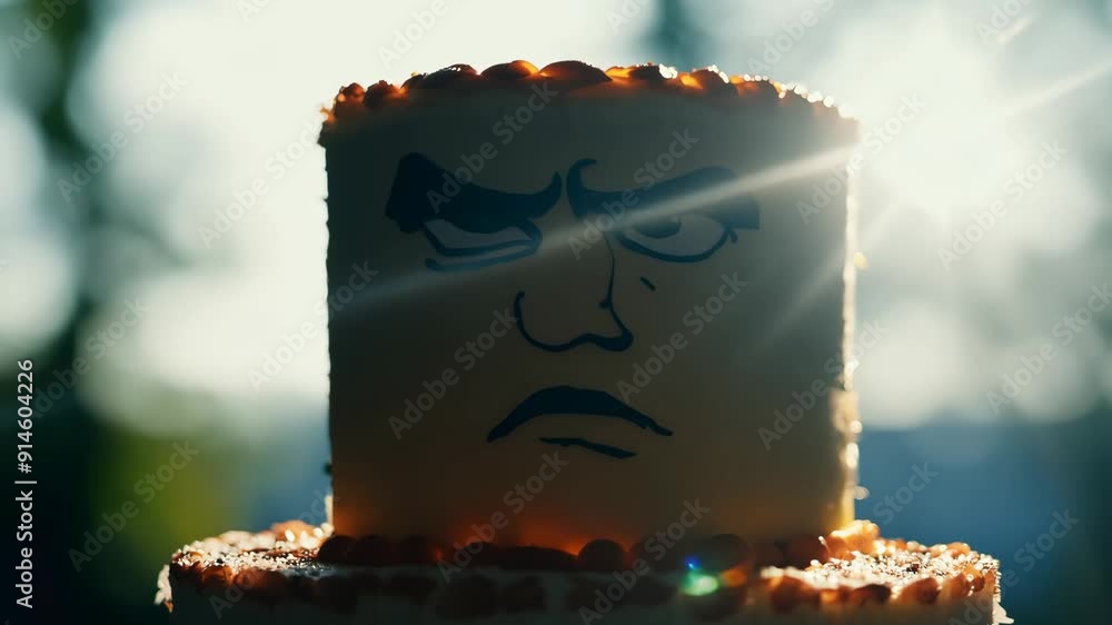 An Angry Cake featuring a Cartoon Face is a delightful and unique ...