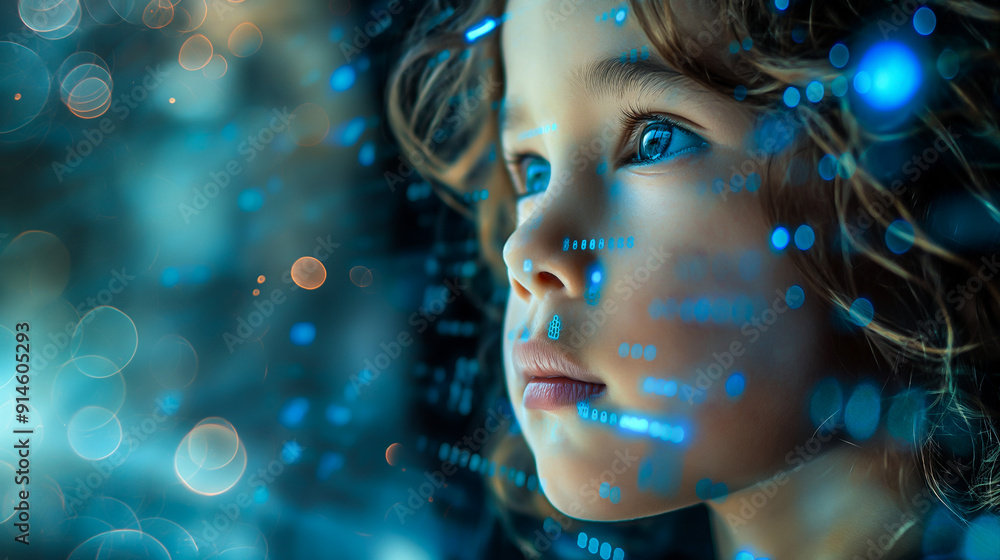 Little Girl High Tech Child, Digital Native. Personality, Online ...