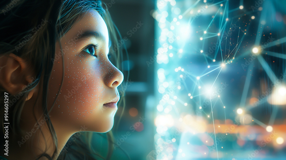 Little Girl High Tech Child, Digital Native. Personality, Online ...