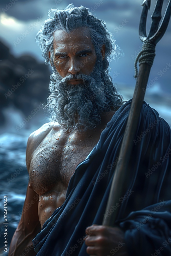 Mighty oceanic deity: Poseidon, Neptune the greek god of the sea and ...