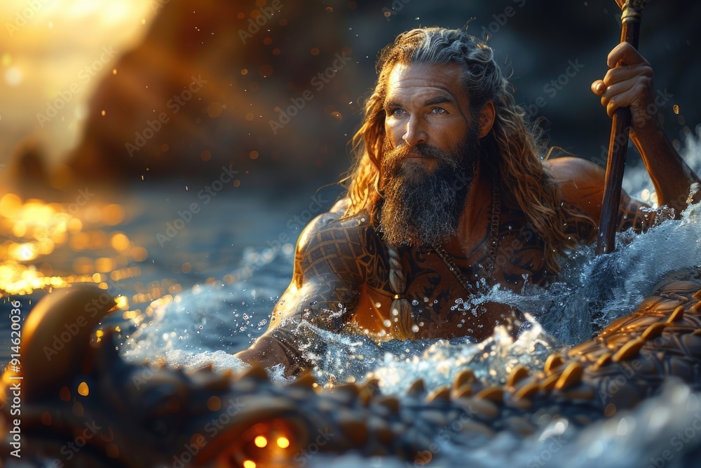 Sea ruler: Poseidon, Neptune the greek god governing the oceans and ...