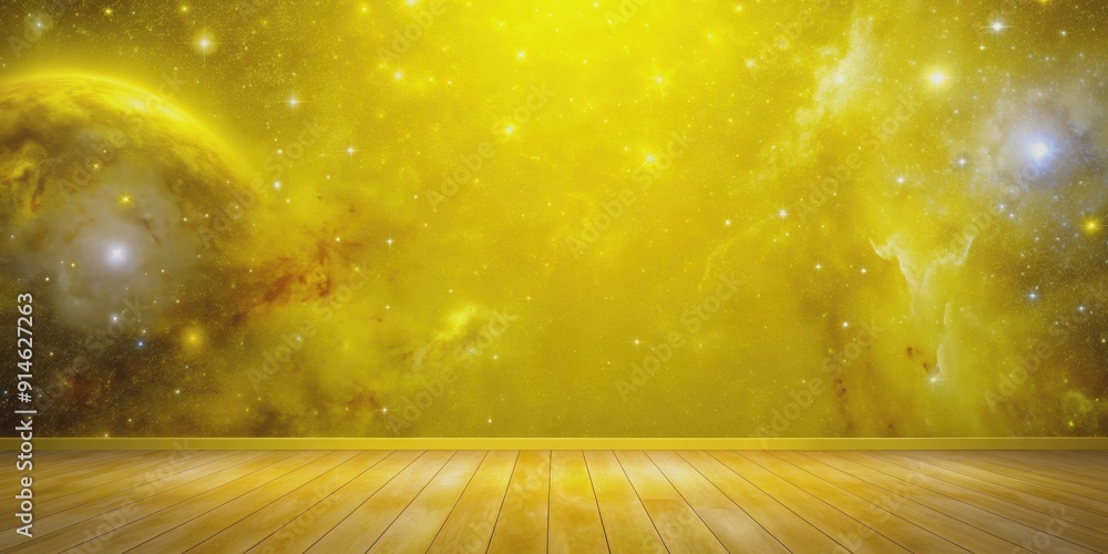 Bright yellow wallpaper with a deep space theme , yellow, deep, space ...