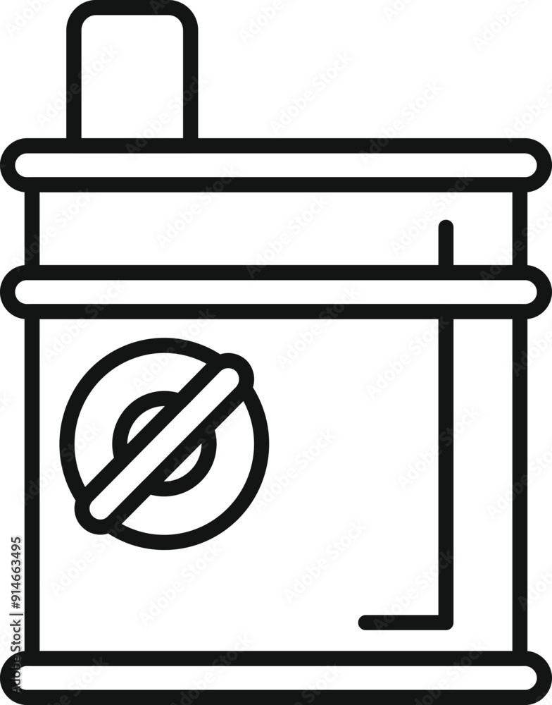 Black and white line art of a metal barrel containing flammable liquid ...