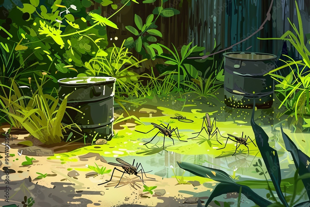World Malaria Day.World Mosquito Day.August 20th.Illustration showing ...