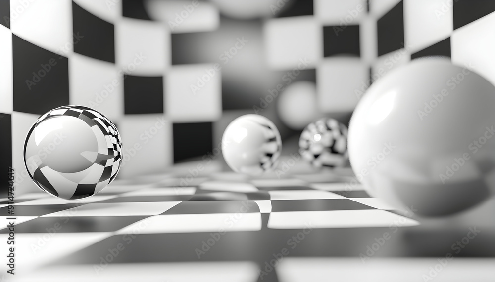 Illustration of a black and white checkers competition, designed as an ...